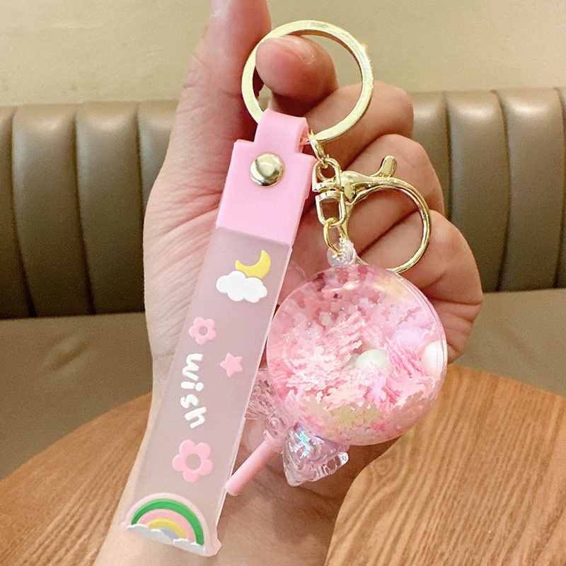 Floating sand bottle bubble keychains